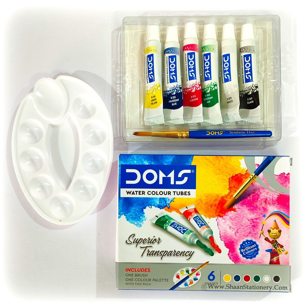 Buy Doms Water Colour Tubes 6 Shades with Brush and Color Pallete online @ ShaanStationery.com ...
